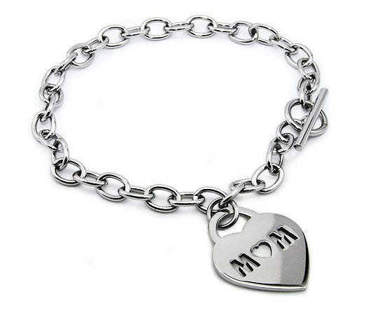 MATRIARCH Mom Silhouette Cut Charm Heart Bracelet – Tungsten World